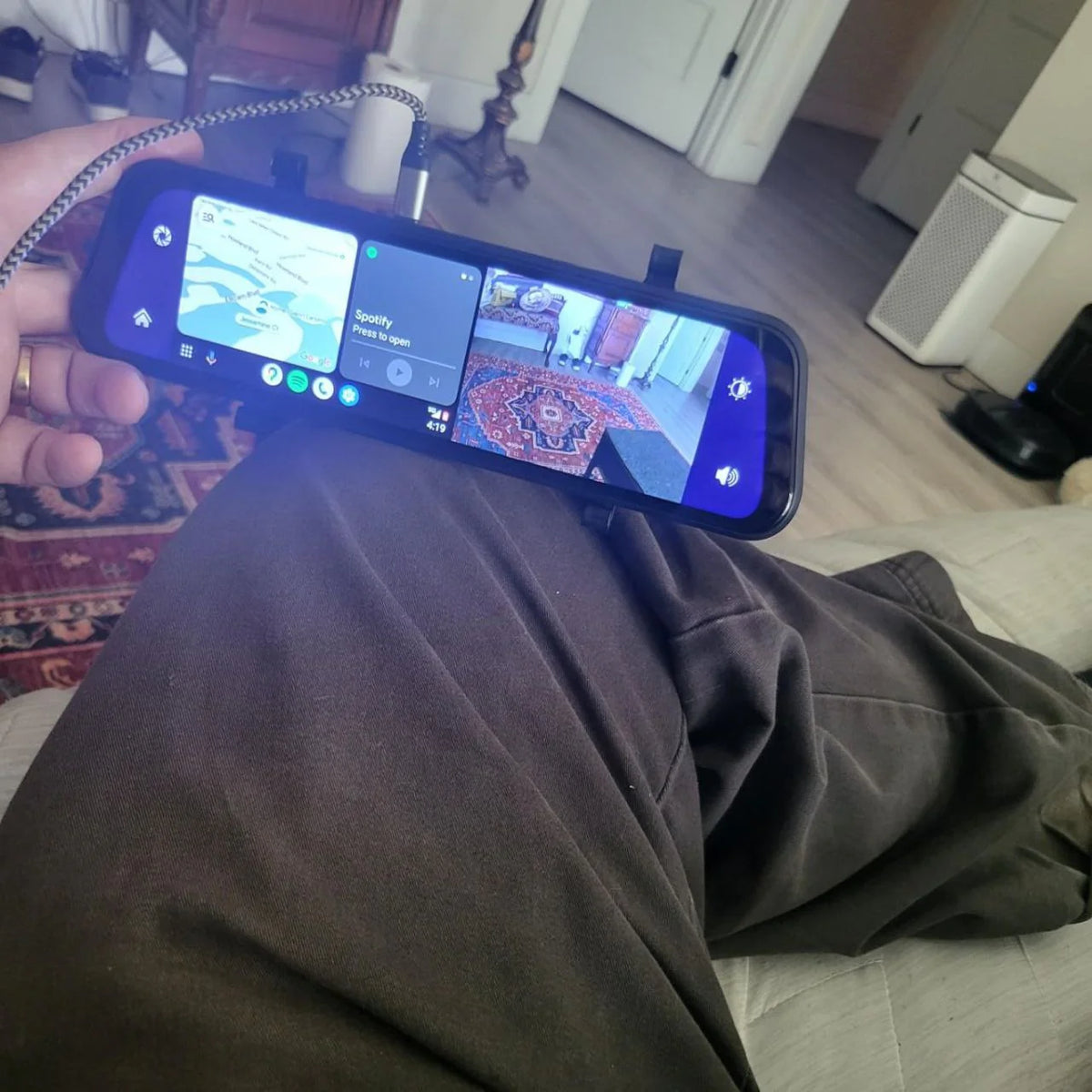 Espejo Retrovisor Inteligente Android | Pantalla Táctil Completa de 12 ...